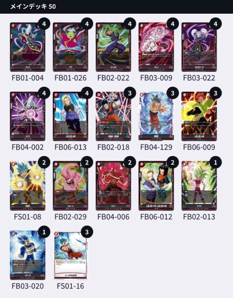 【ジブレット＆シャロット編】6.5弾環境アルバト優勝報告まとめ④/2トップ見納め!!【DBFW】 | DBFW日記（ドラゴンボールヒュージョンワールドにっき）